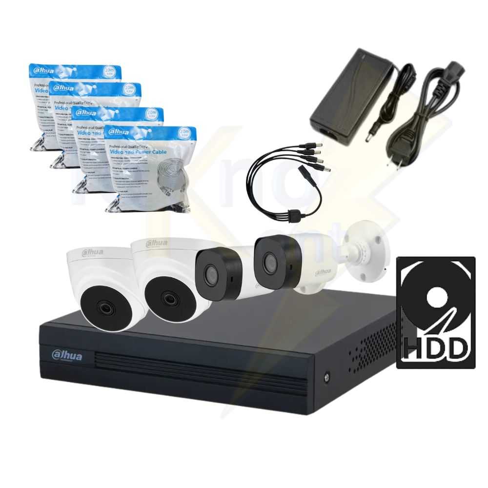 Kit DAHUA XVR 4ch /2BULLET/2TURRET 2Mp - Tekno Kont Chile
